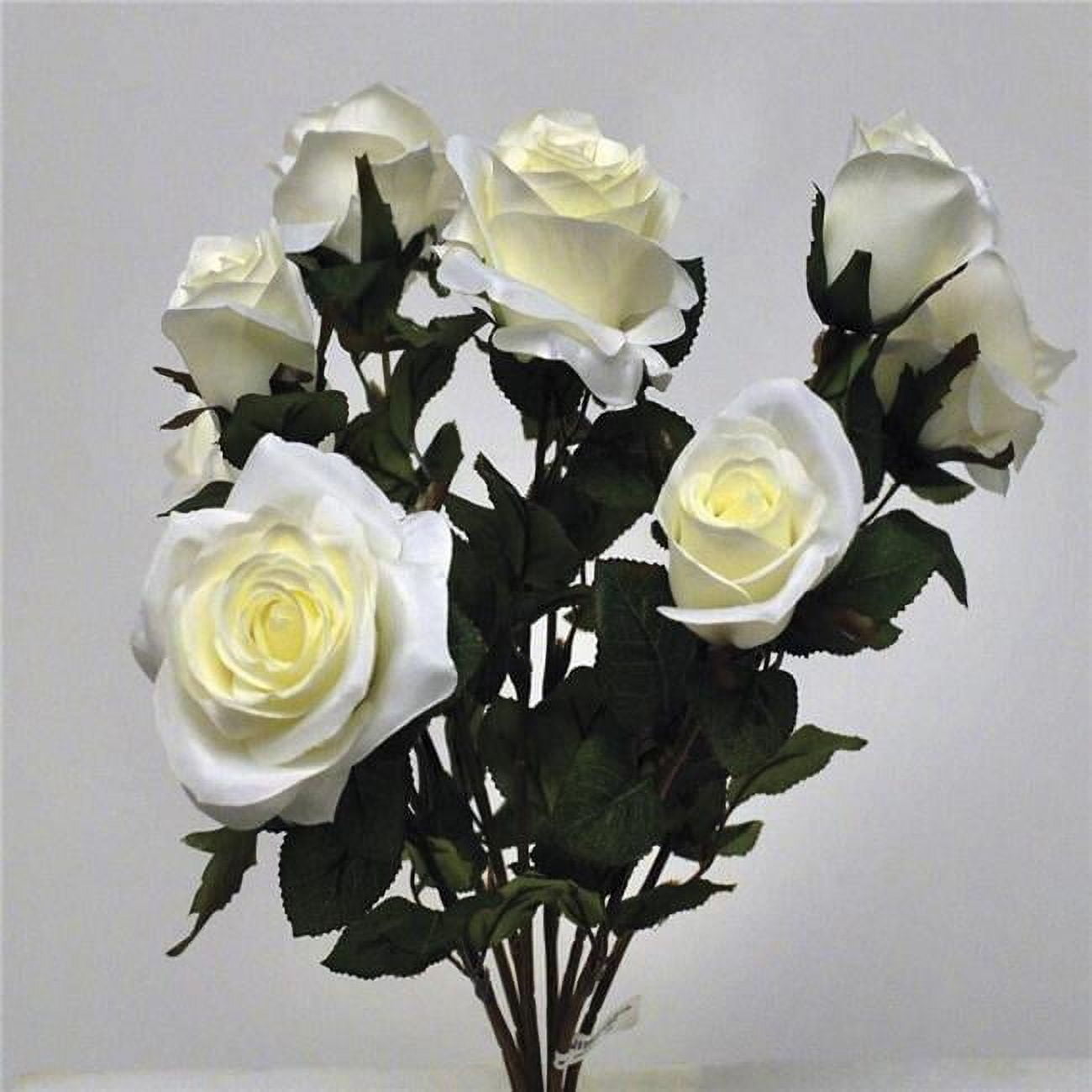 AI-FL3252CRW-Q06 Creamy White Elizabeth Roses Artificial Flower - Set ...