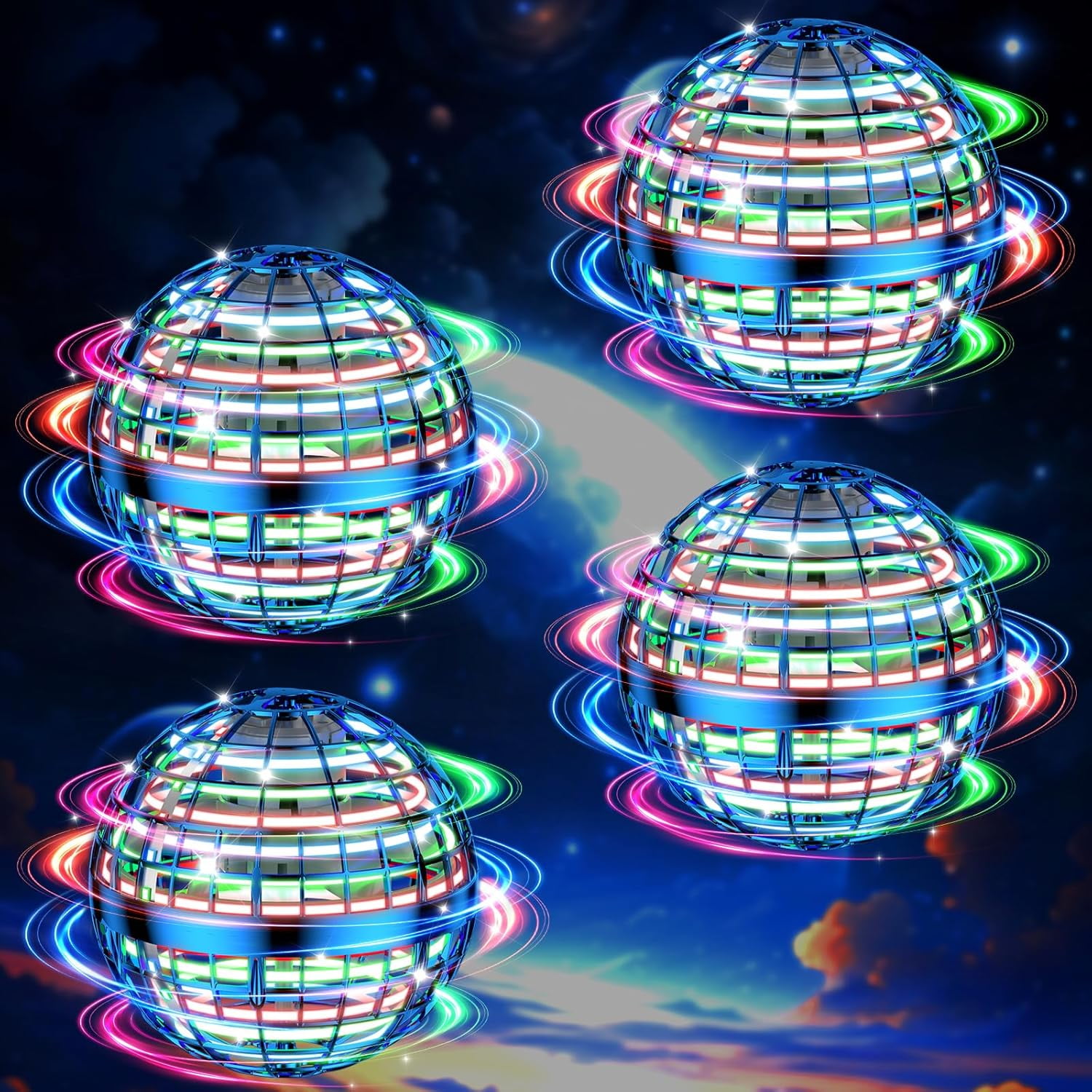 AI Flying Orb Ball Toys, Galaxy Cosmic Globe Boomerang Hover Ball, Hand Drone Orbit, Galactic ...