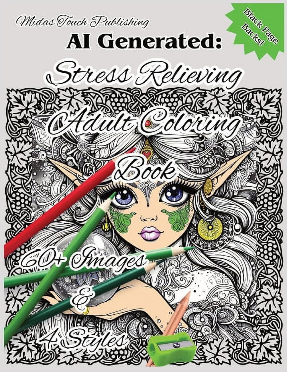 AI Generated Coloring Book: AI Generated FANTASY: Stress Relieving ...