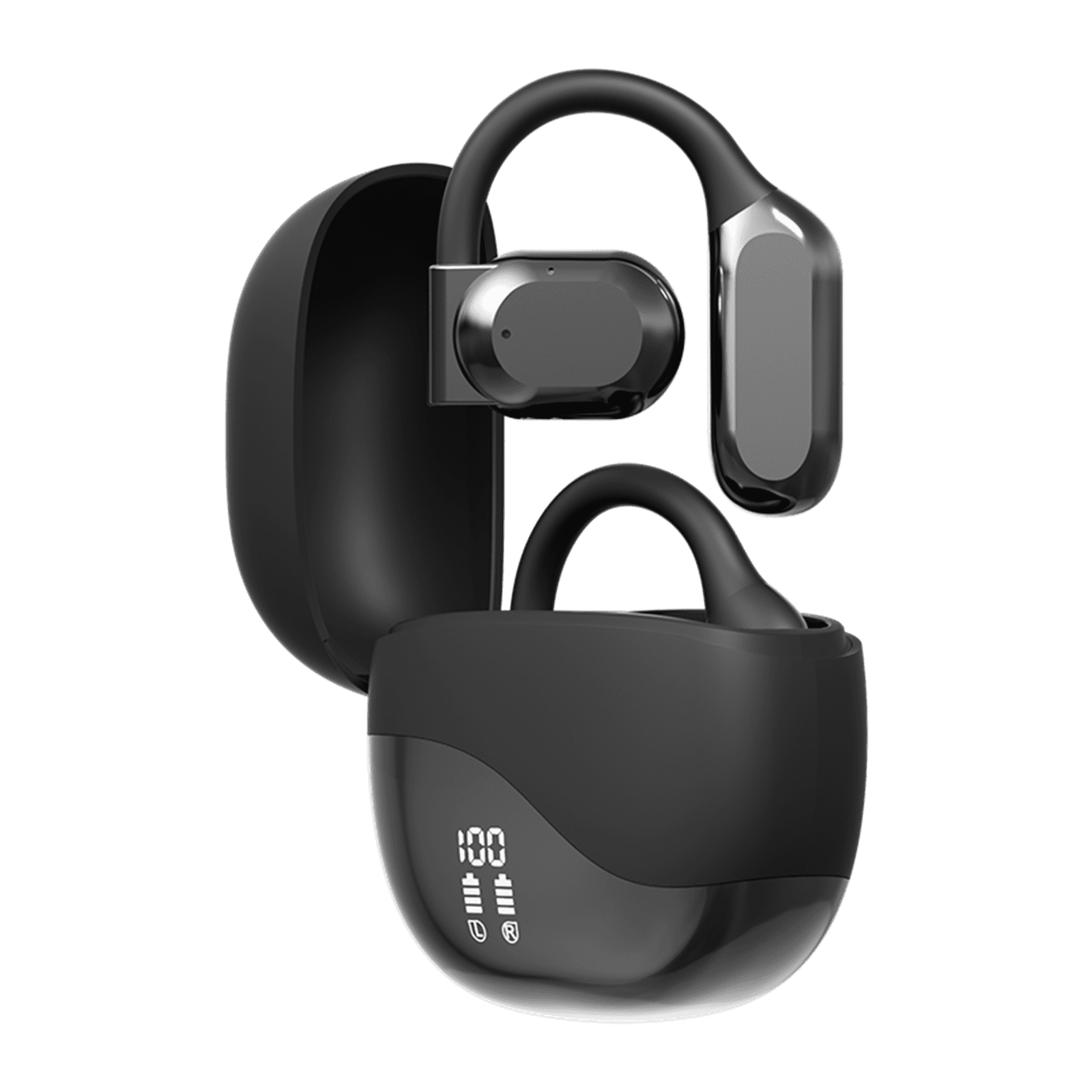 AI Intelligent Translation Earphones Black Air Conduction Headphone ...