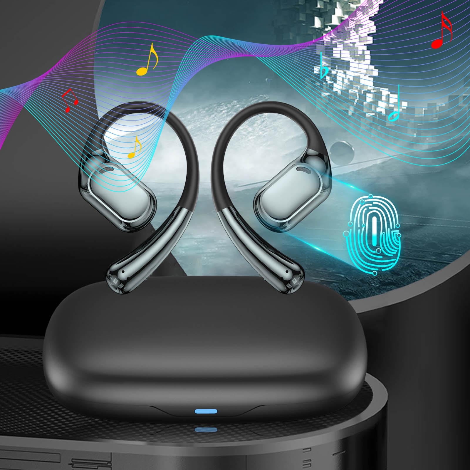 AI Language Translation Earbuds, 3 in 1 Adjustable Ear-Hook Translator Earbuds, Noise-Canceling ...