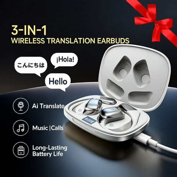 Kchsji 3-in-1 Translation Earbuds Bluetooth Language Translator 144 ...