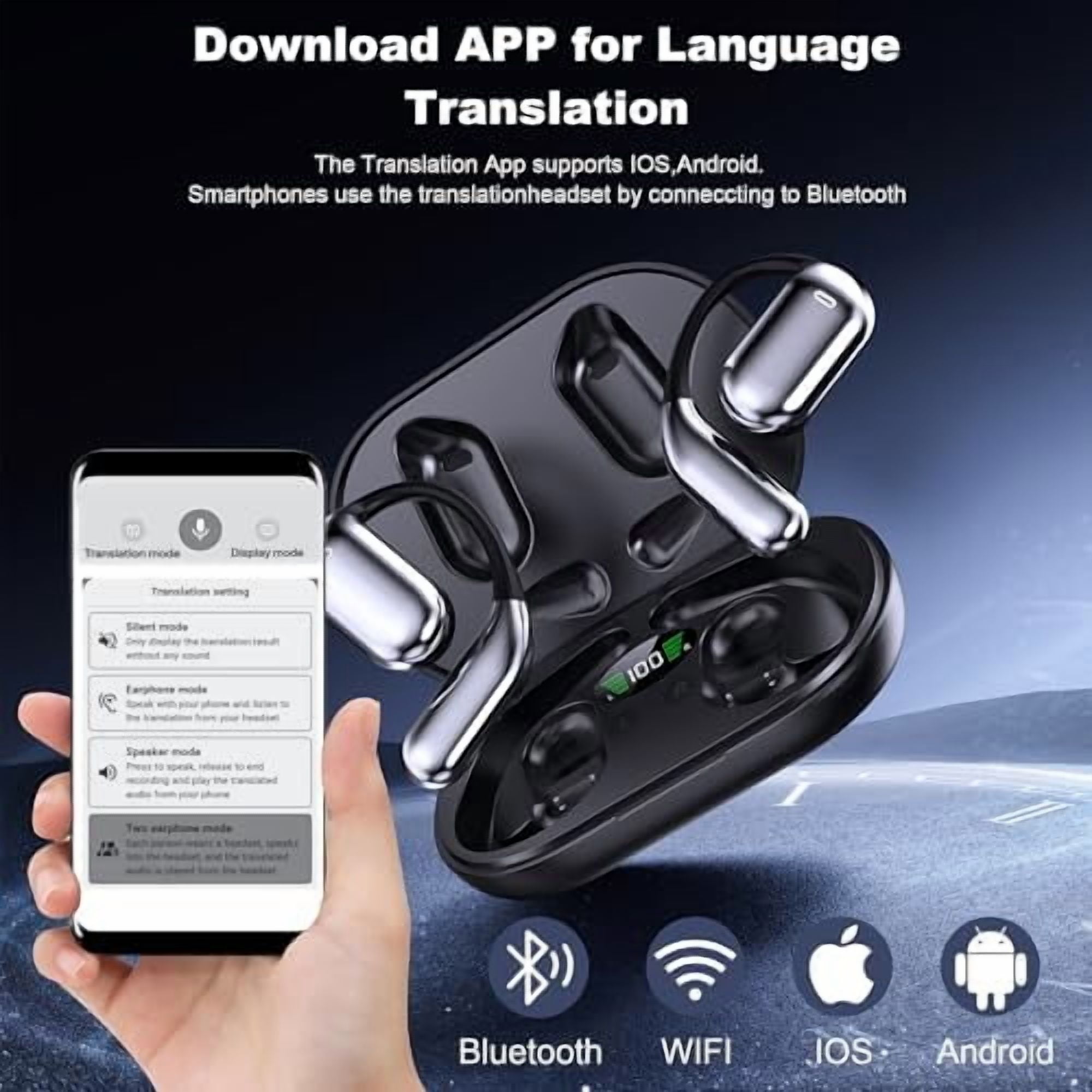 AI Language Translation Earbuds, 3-in-1 Translator Earbuds Real-Time ...