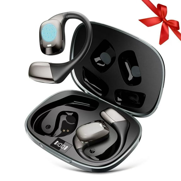 Black Real 75+ Language Translator Earbuds Open Ear Translation Earbuds ...