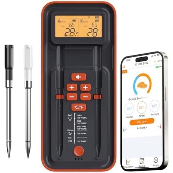 AI Meat , 500ft Long Range Digital BBQ for Grilling, , Oven, Kitchen ...