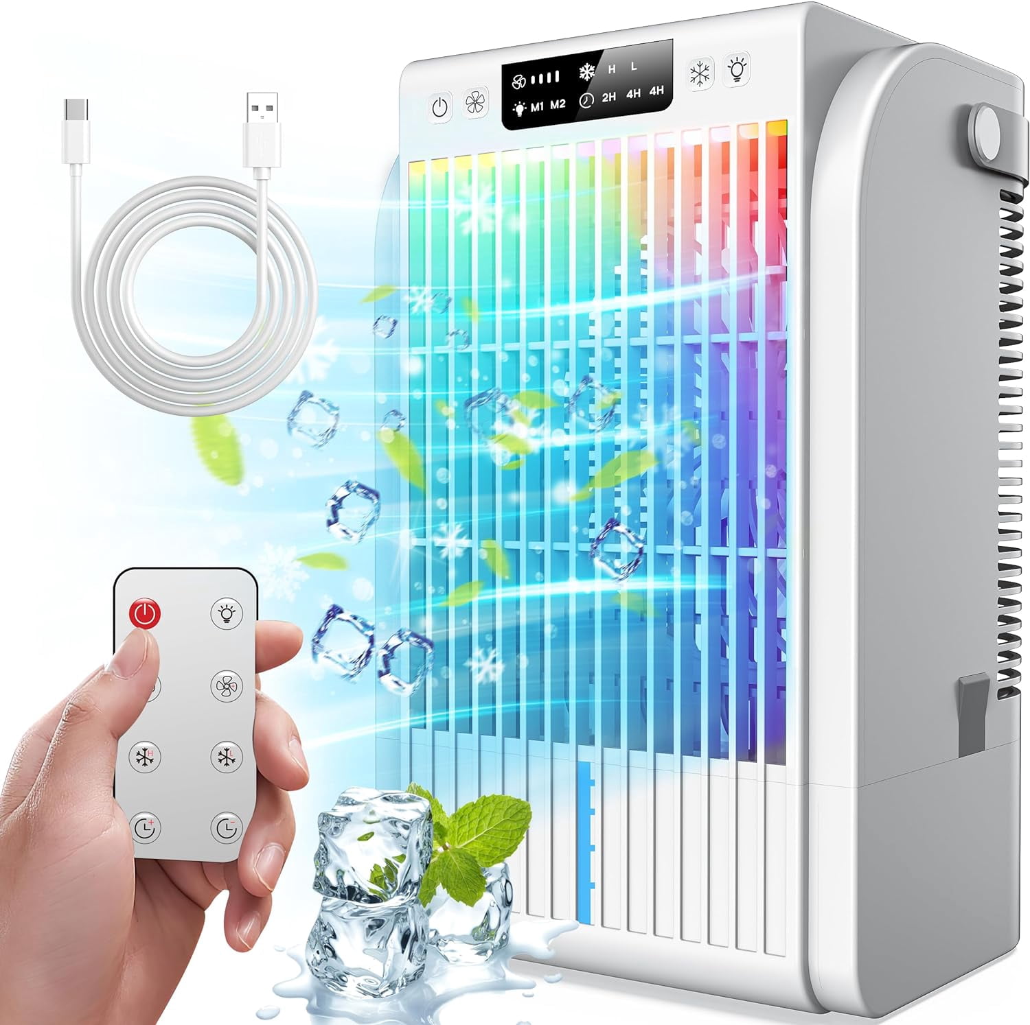 AI Portable Air Conditioners Fan, Evaporative Mini Room Air ...