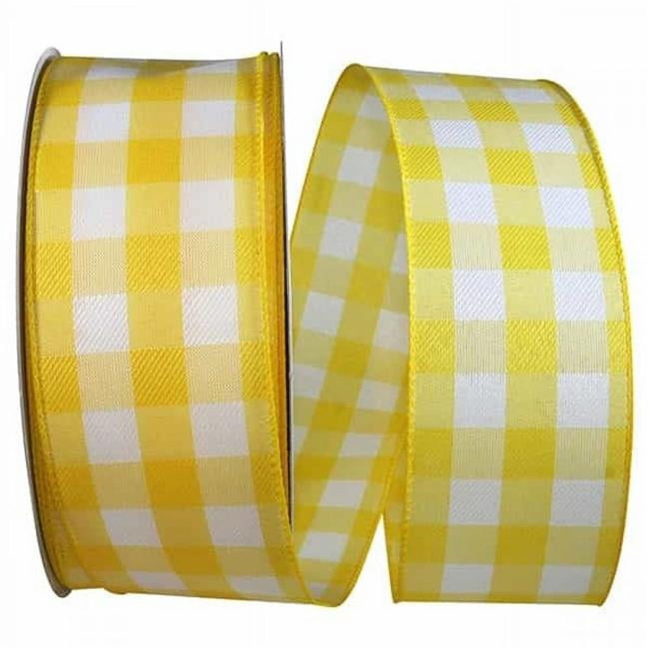 AI-RI40444-Q06 2.5 in. x 50 Yards Wired Yellow & White Celine Plaid ...