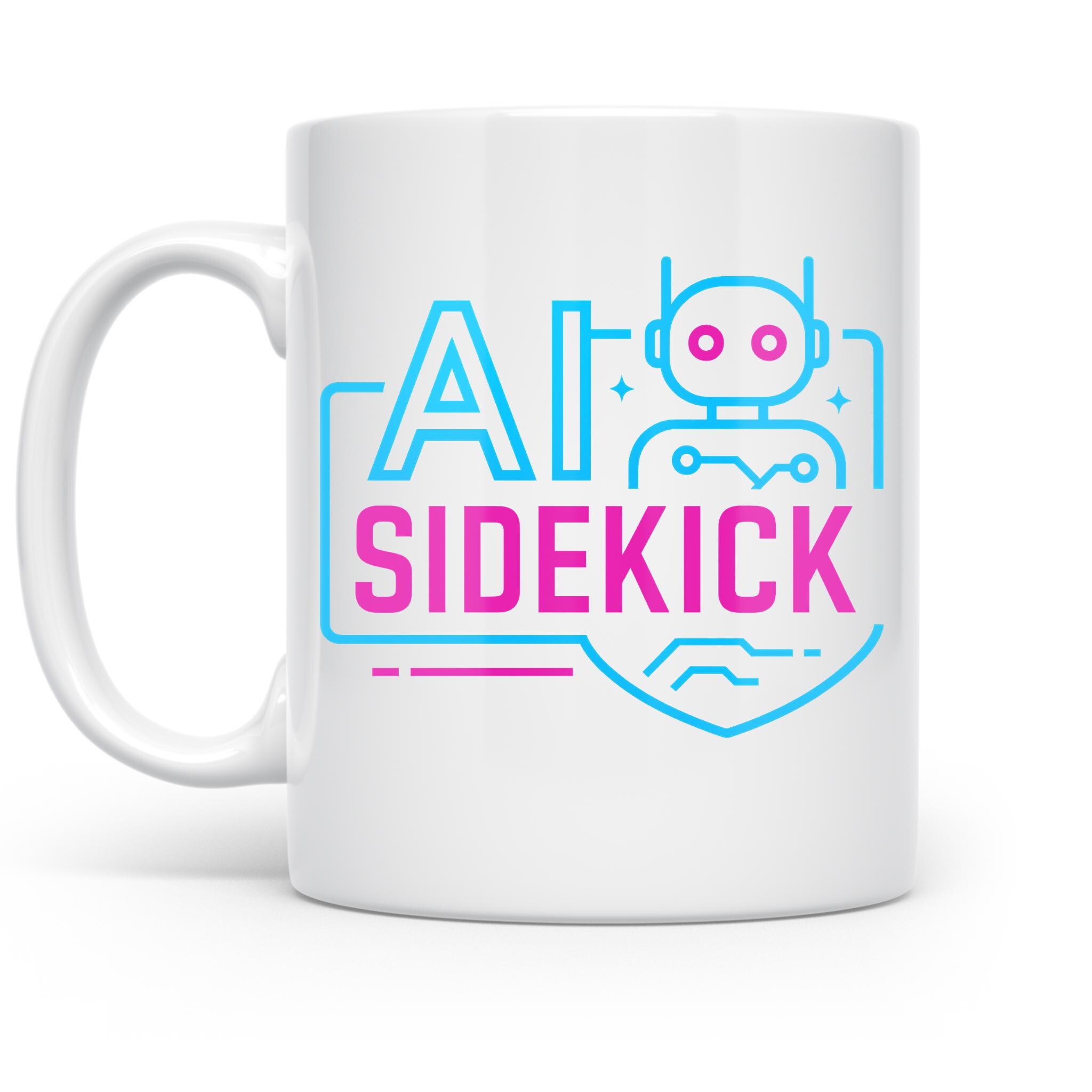 AI Sidekick 11 oz Coffee Mug - Neon Robot White Ceramic Gift - Walmart.com