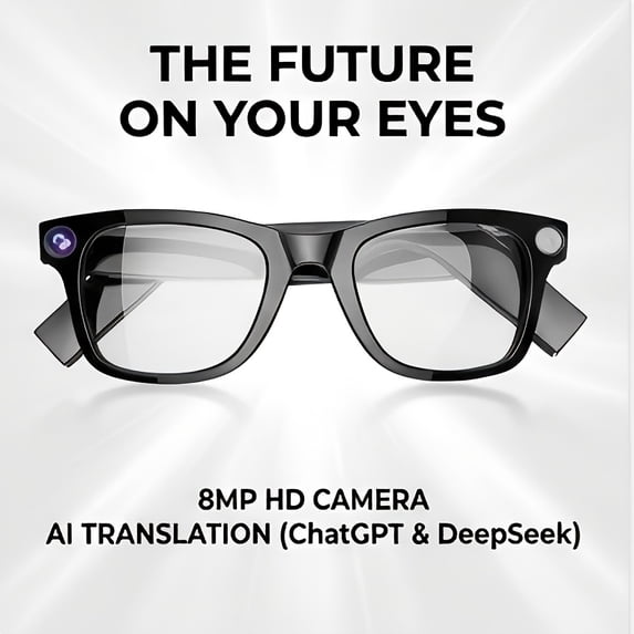 AI Smart Glasses, 8GB Large Capacity Memory 8MP Camera, 100+ Language ...