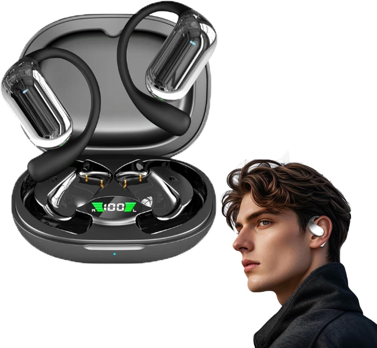 AI Translation Earbuds Real Time, Wireless Bluetooth Open Ear Earbuds ...