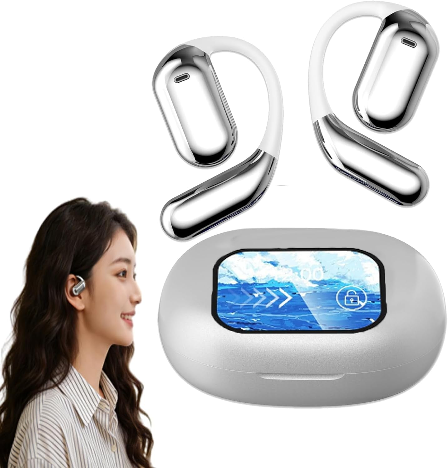 AI Translation Earbuds Real Time, Wireless Bluetooth Translator Device with 128+ Languages & LCD ...