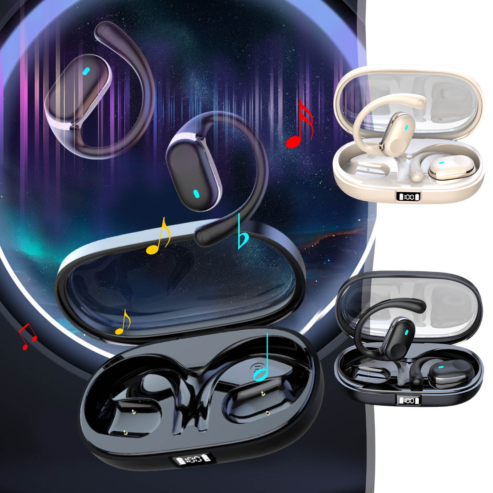 AI Translator Earbuds, Adjustable Language Translator Earphone 3-in-1 Real-Time Translation ...