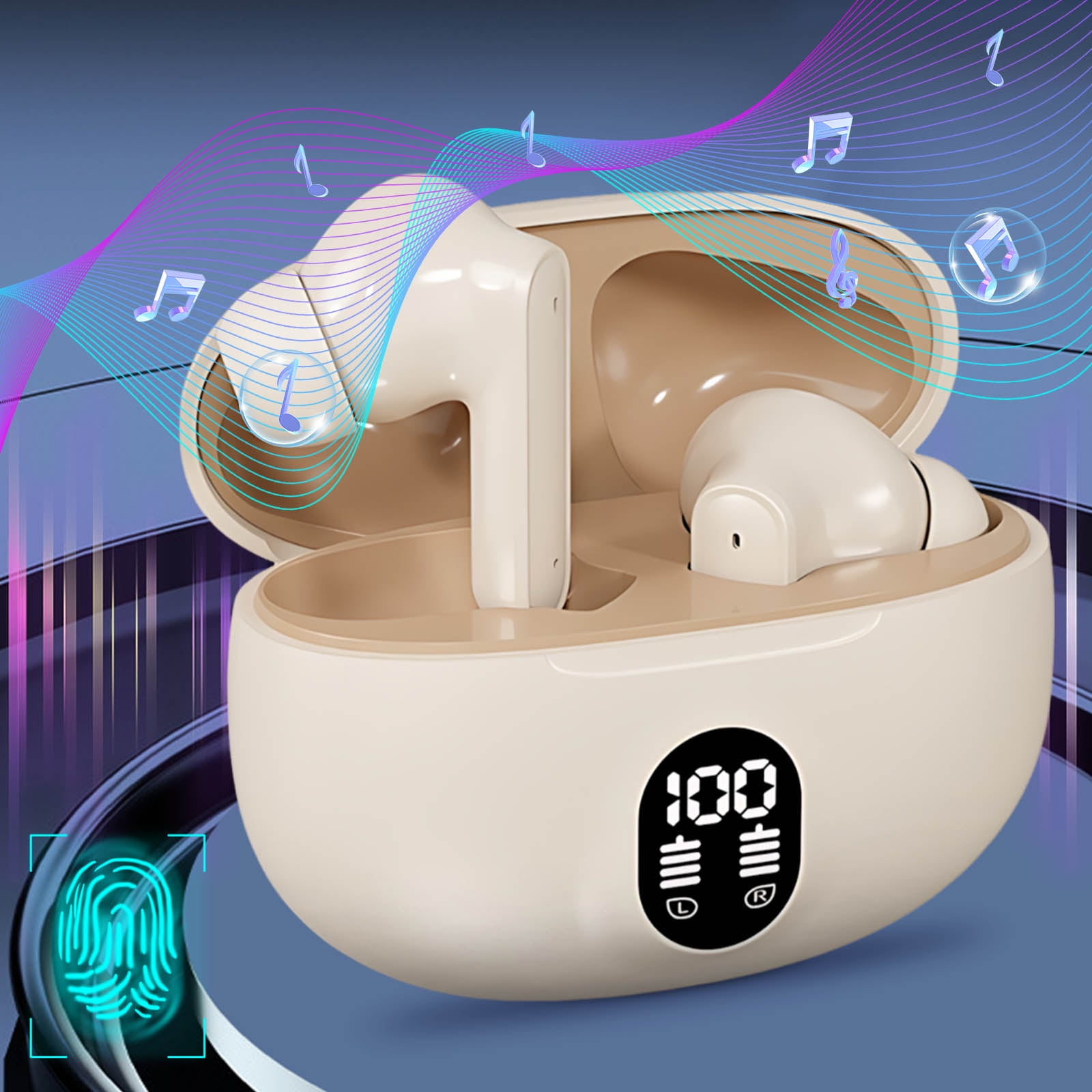 AI Translator Earbuds, Adjustable Language Translator Earphone 3-in-1 Real-Time Translation ...