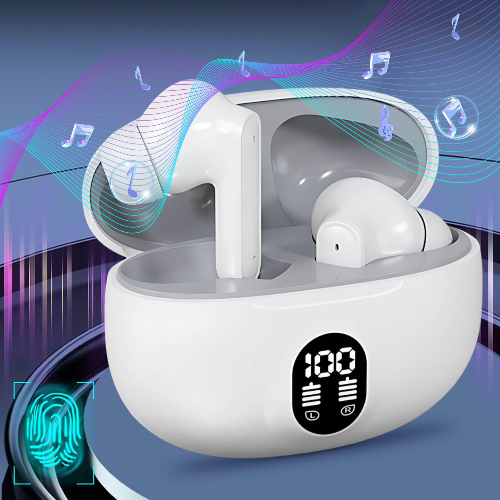 AI Translator Earbuds, Adjustable Language Translator Earphone 3-in-1 Real-Time Translation ...