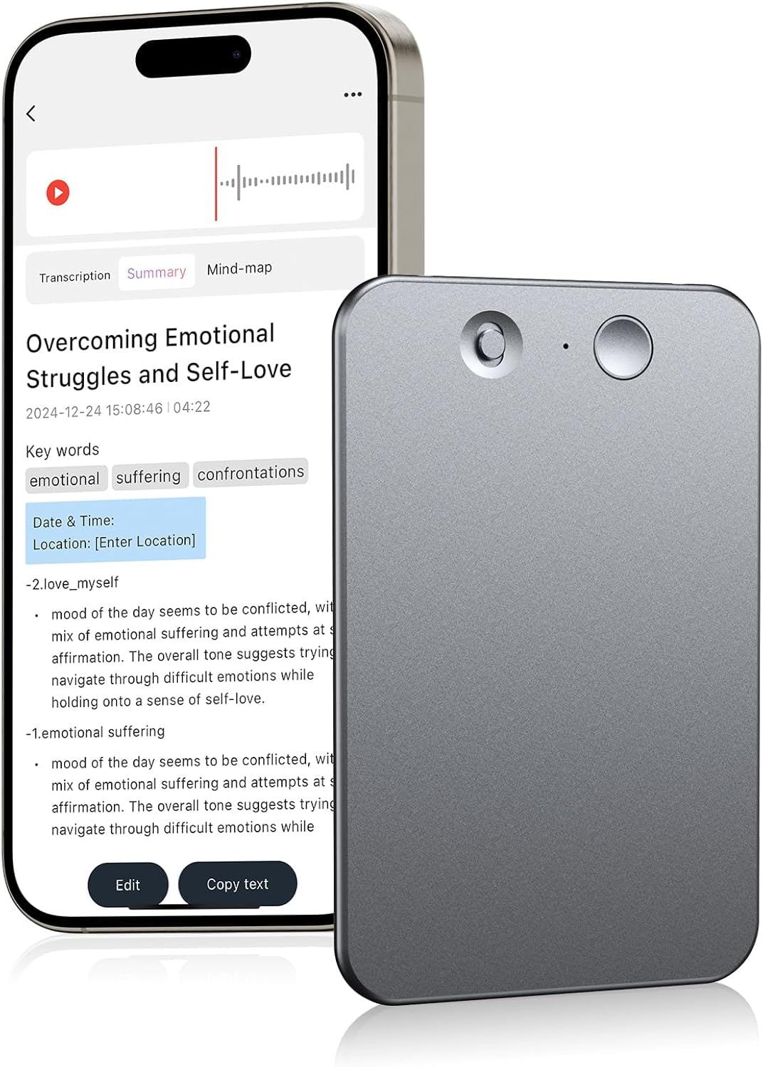 AI Voice Recorder,64B Note Voice Recorder with Transcribe,Mind Mappin ...