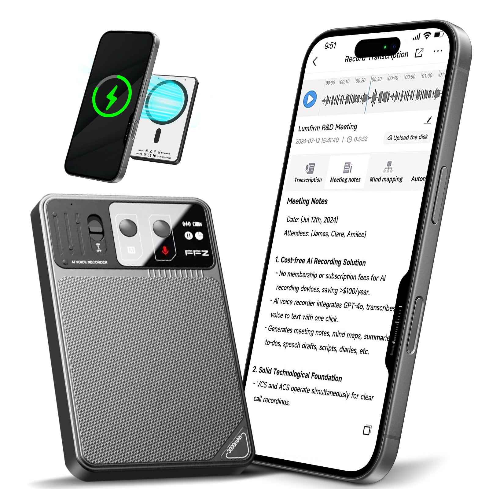 AI Voice Recorder, No Fee for Transcribe & Summarize Empowered by ...