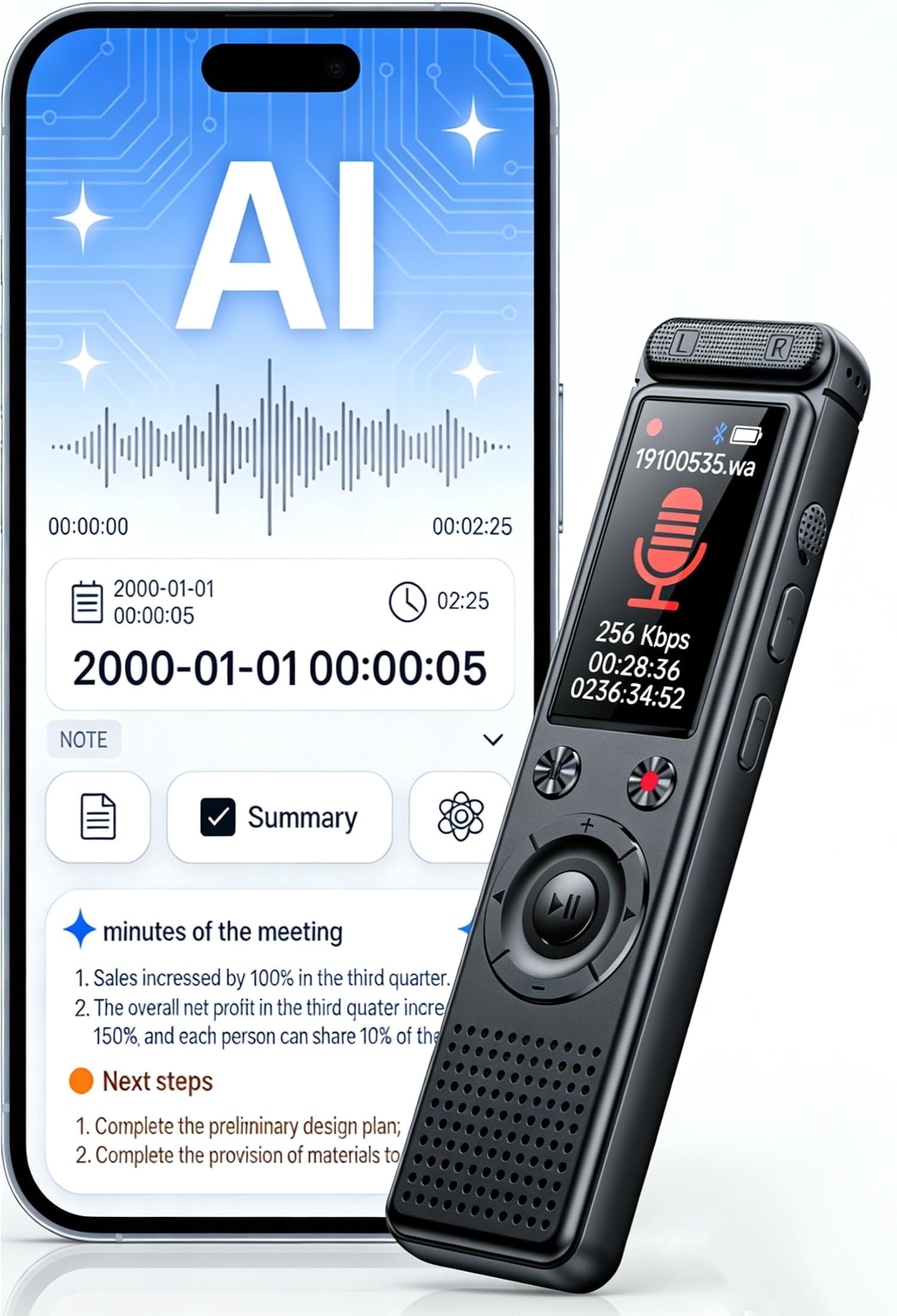 AI Voice Recorder, Transcribe & Summarize with AI, App Control, AI Note ...