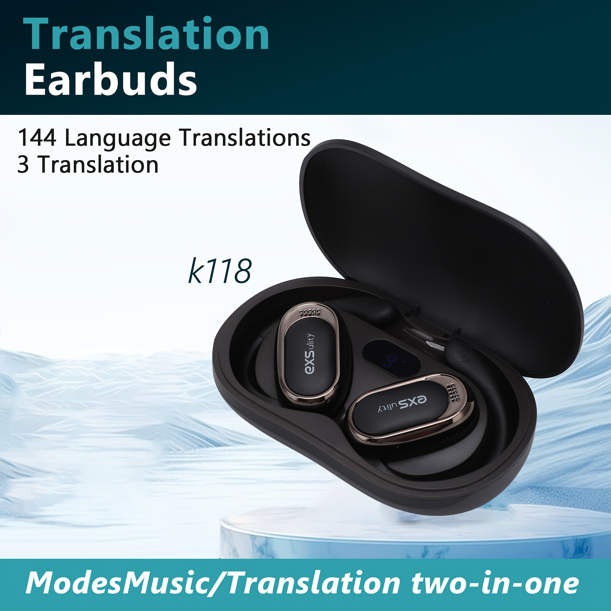 AI Wireless Translation Earbuds-144 Language Translator Earbuds-5.4 ...