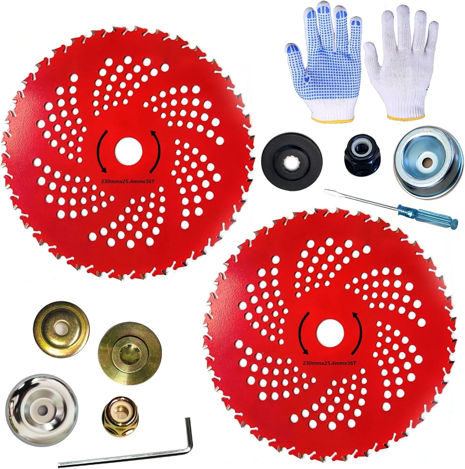 AI. YUYU Upgrade 2-Set 9" x 36T Carbide Tip Brush Cutter Blade with The ...