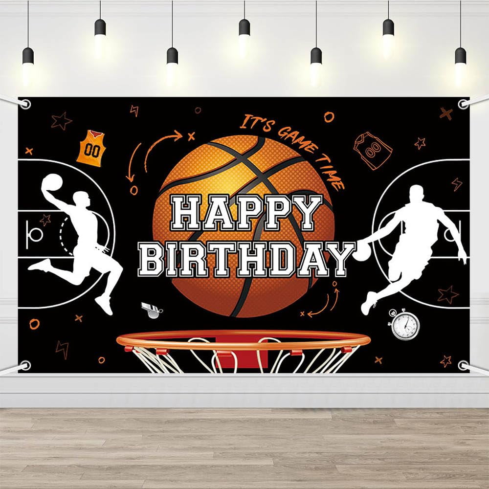 AIBIIN Basketball Themed Birthday SSF20 Backdrop It's Game Time ...