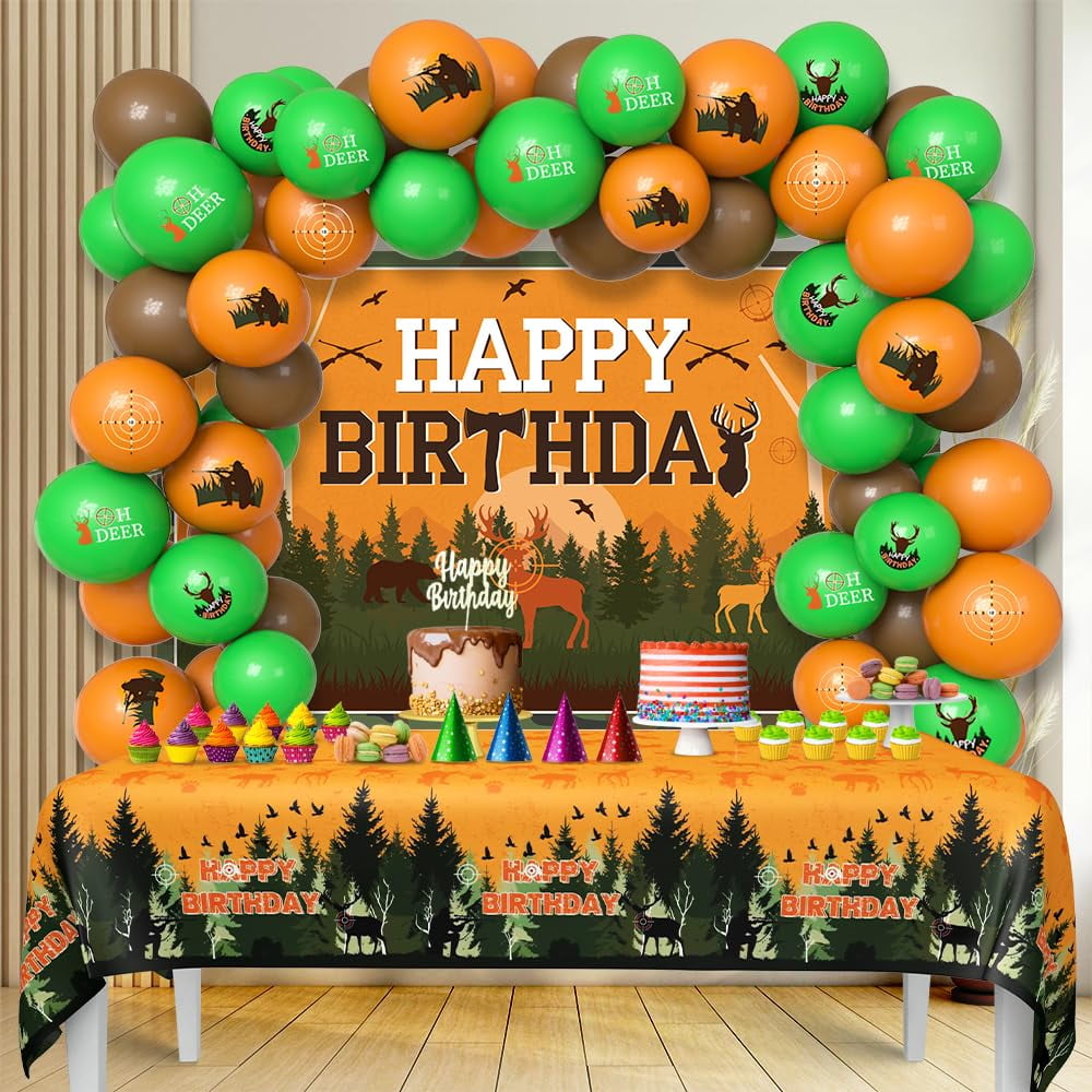 AIBIIN Hunting Birthday FEV6 Party Decorations Set-79 Pcs Hunting Deer ...