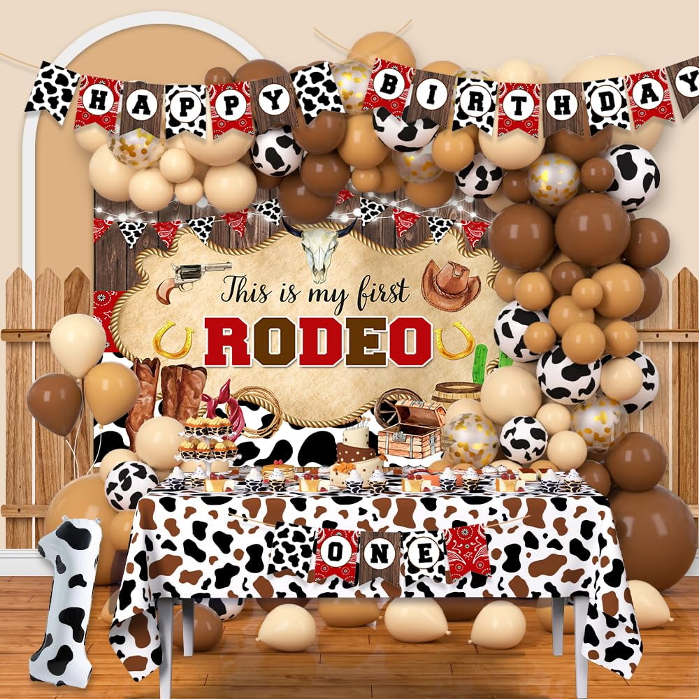 AIBIIN Western Cowboy FEV6 1st Birthday Party Decorations for Boys ...