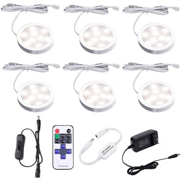 12V Under Cabinet Light LED Puck Lights Wireless Downlight Spotlights ...