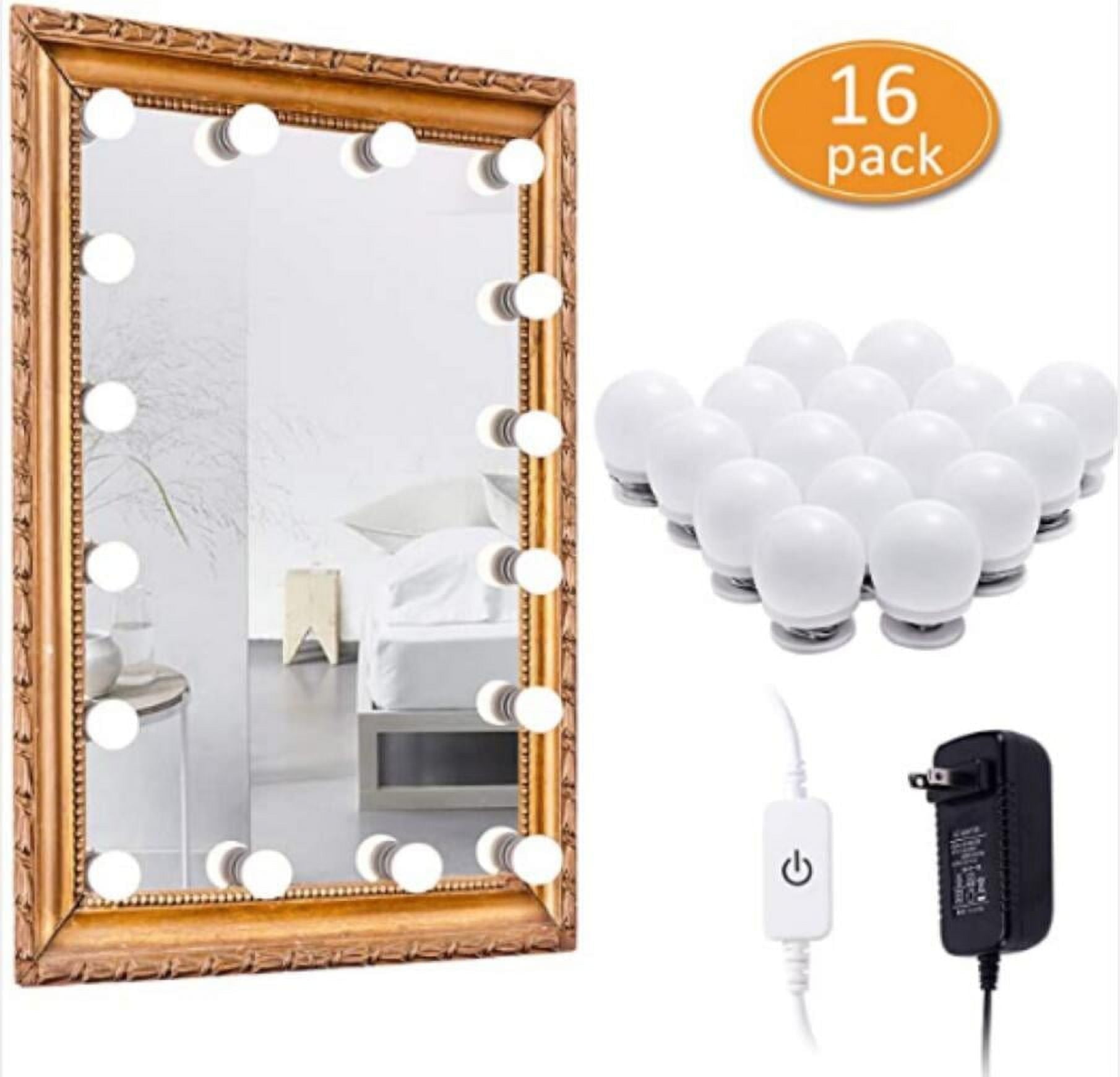 AIBOO Hollywood LED Vanity Mirror Lighting, Dimmable and Adapter Plug ...