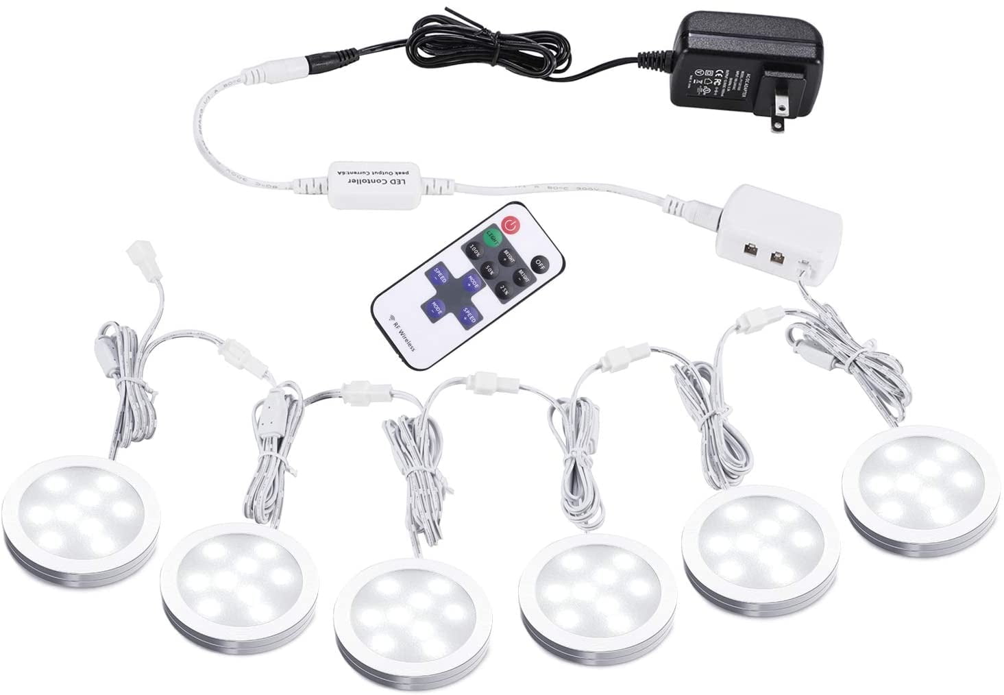 AIBOO LED Linkable Under Cabinet Lighting Kit 12V Slim Puck Lights with ...