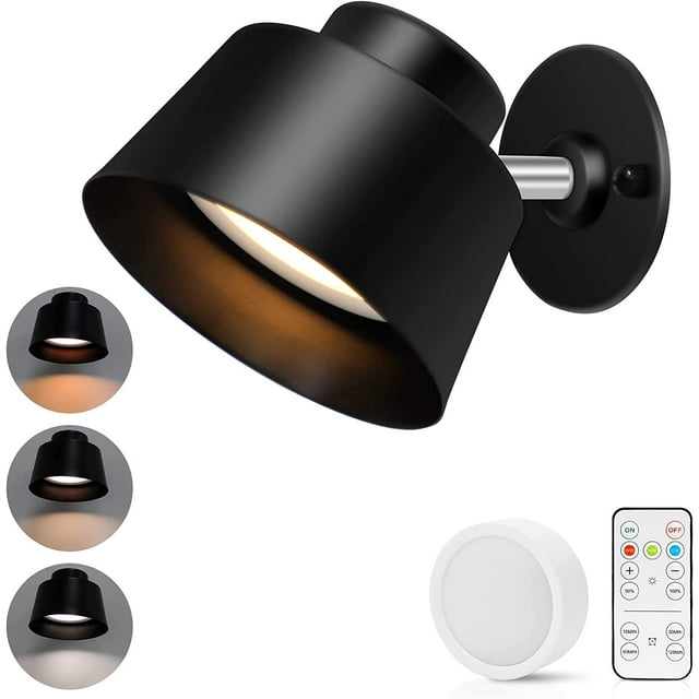 AIBOO LED Wall Sconce with 360°Free Rotation, Rechargeable Sconce Wall ...