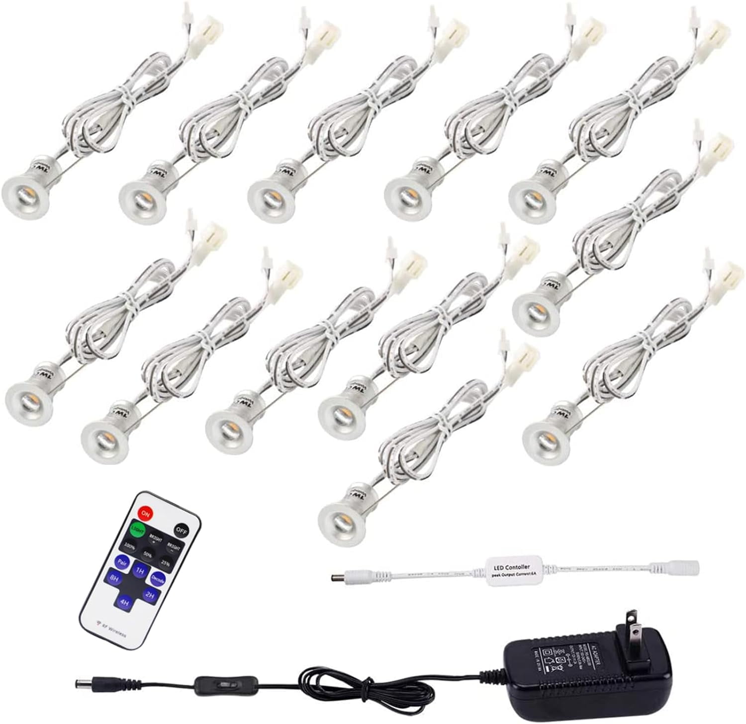 AIBOO Linkable LED Under Cabinet Lighting 12V Recessed Mini Downlights ...