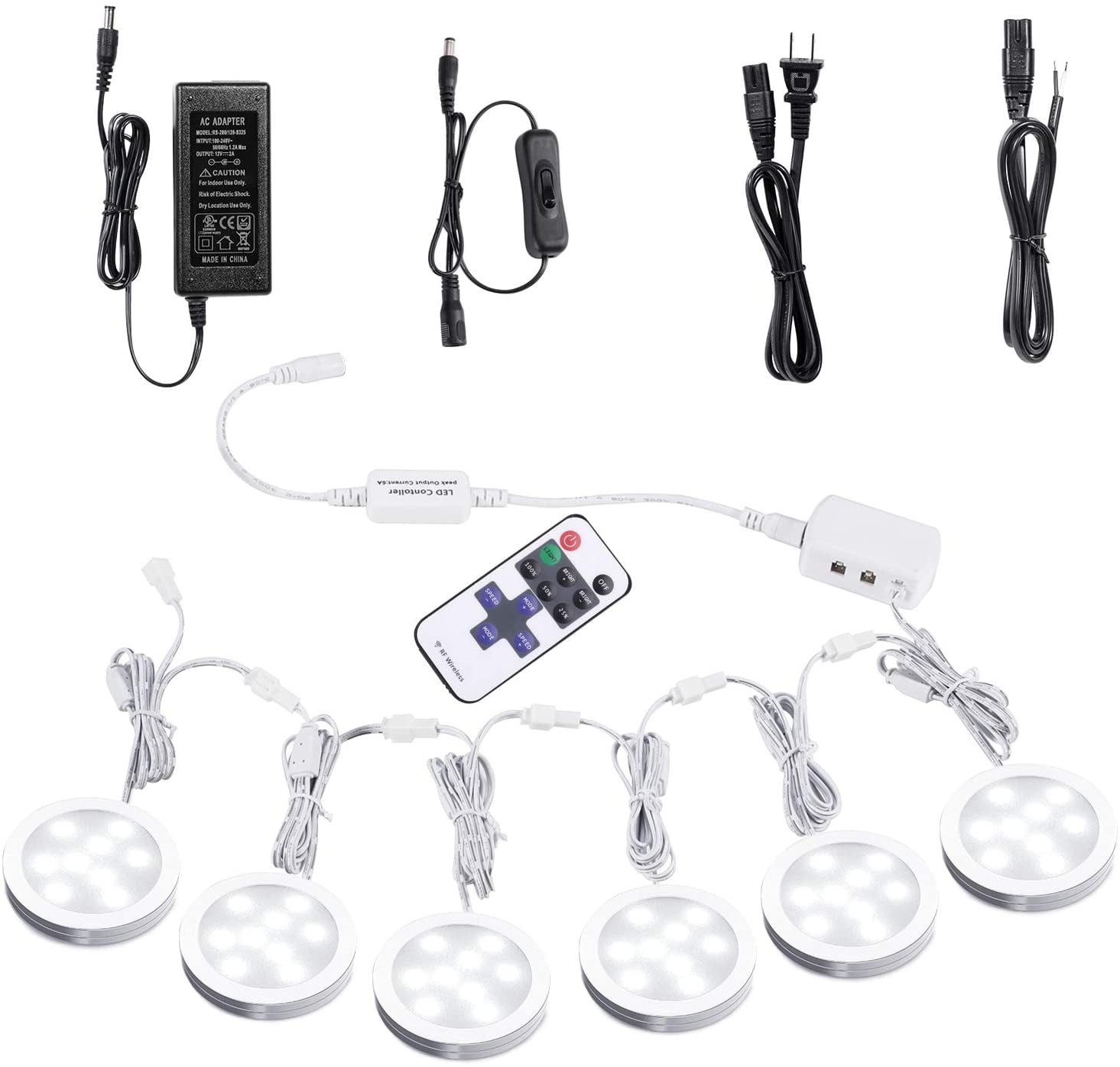 ANTOTEN Linkable Under Cabinet LED Lighting 12V Dimmable Puck Lights ...