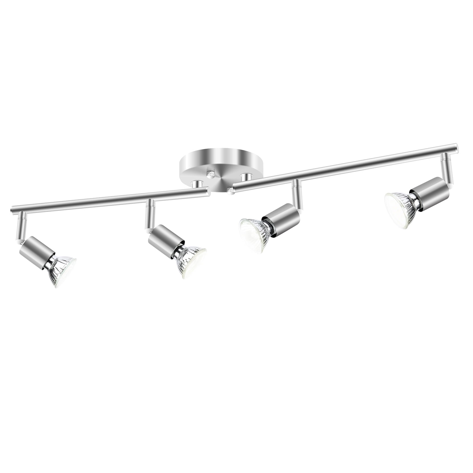AIBOO Track Lighting Kit, Adjustable Track Arm 4 Head Foldable Ceiling ...