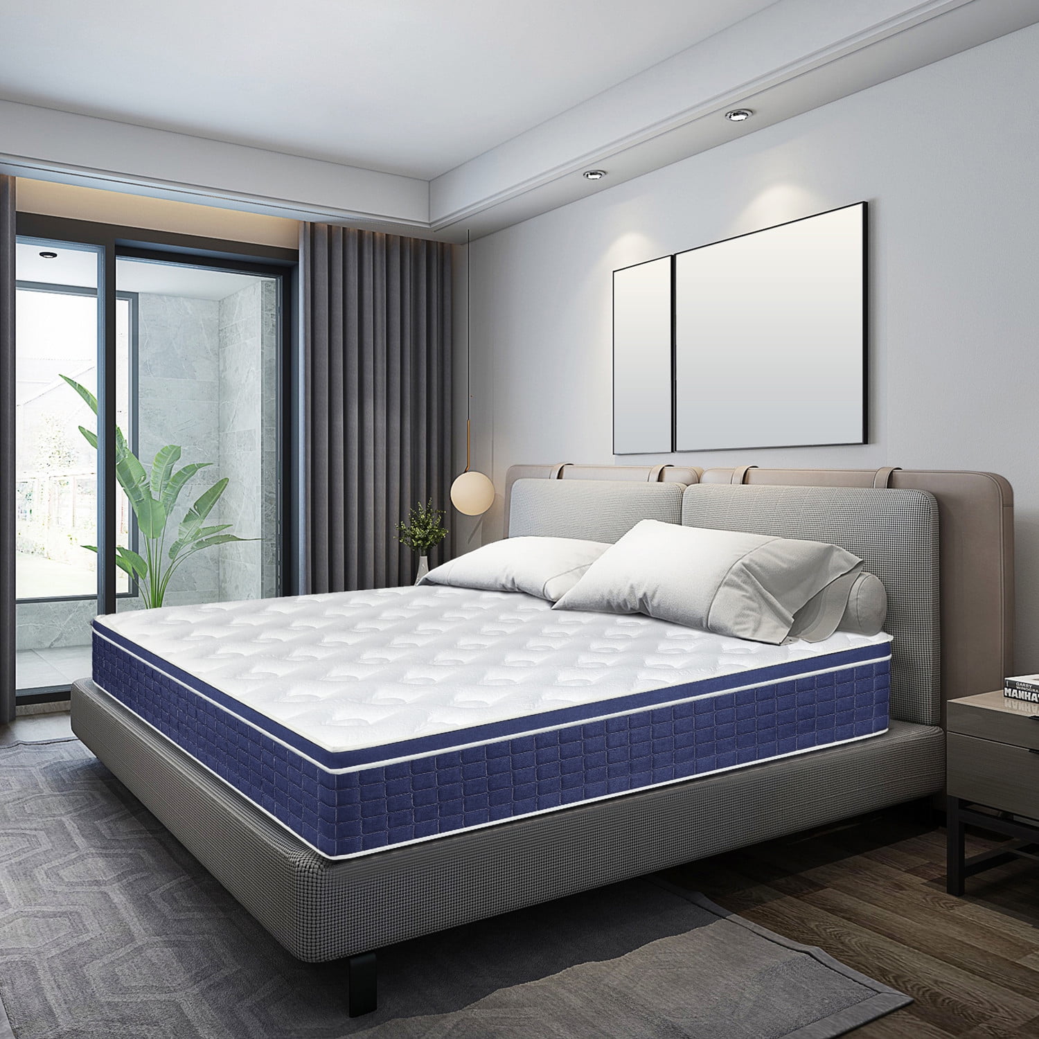 AICEHOME 12 inch Hybrid Cooling Mattress, CertiPUR-US Gel Foam, Medium ...