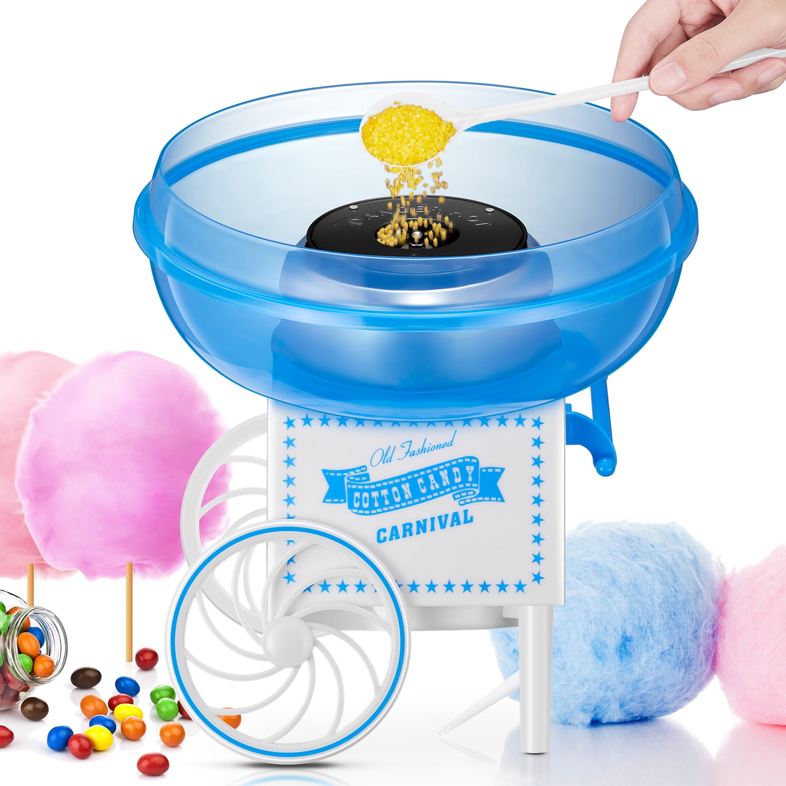 AICOOK Vintage Electric Cotton Candy Machine for Kids, Red Retro Design ...