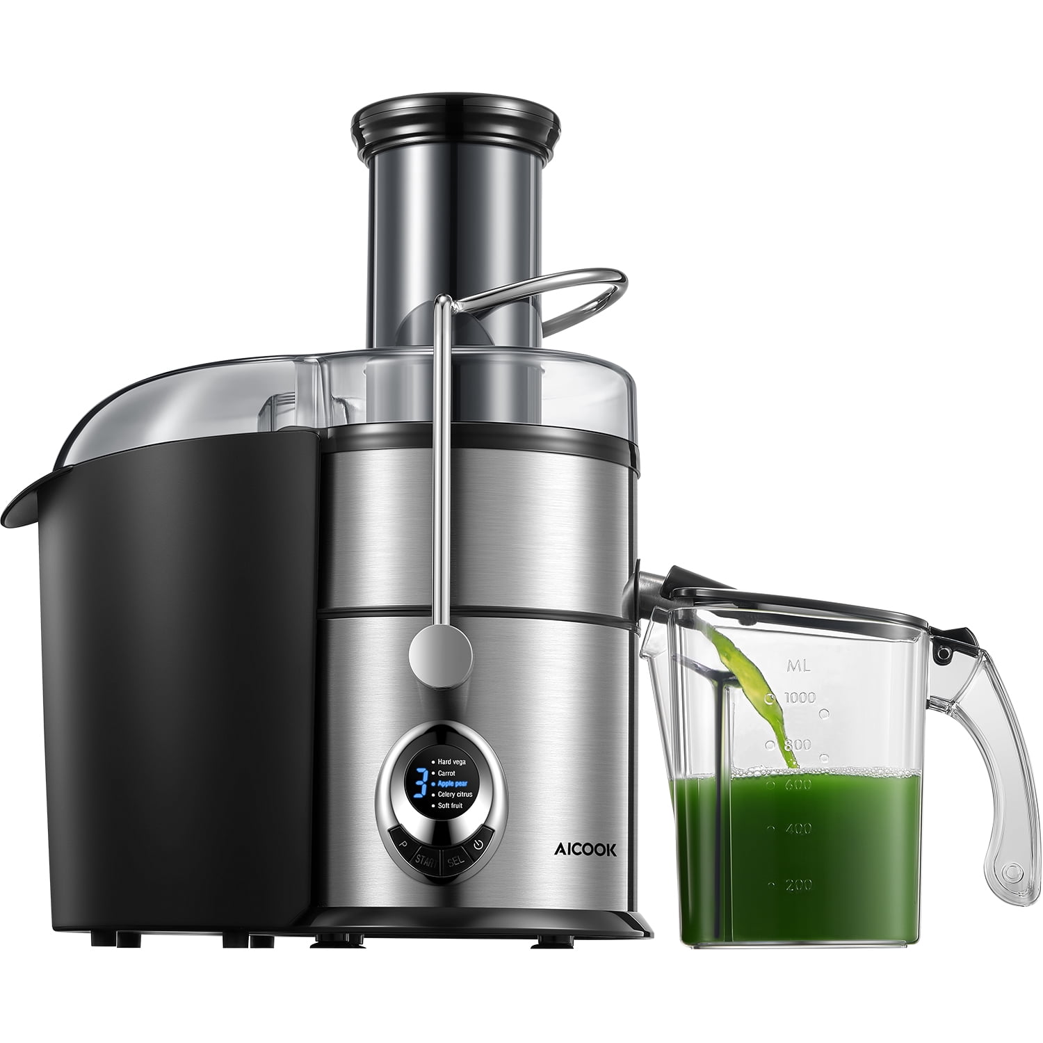 AICOOK Juicer Machines 800W, 5-Speed Touch Screen, 3.1'' Big Mouth ...