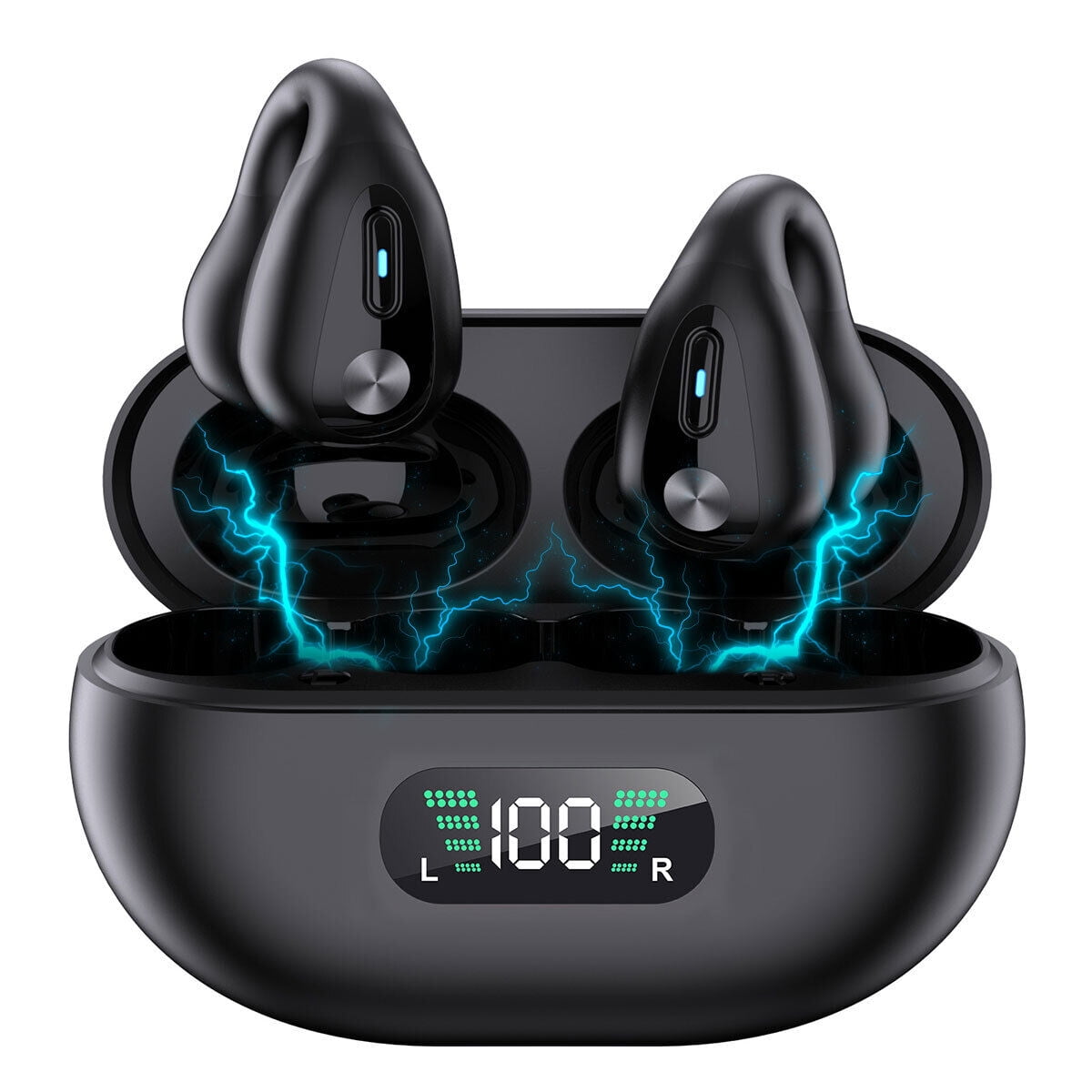 AICase Wireless Ear Clip Open Conductive Headset Earbuds, Bluetooth 5.3 ...