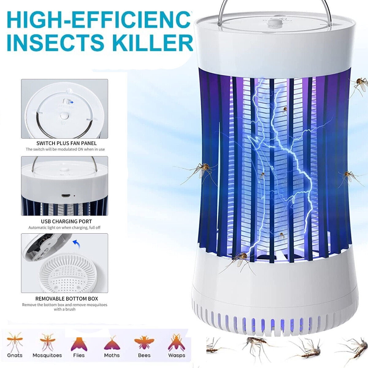 AICase Electric Mosquito Insect Killer Fly Bug Zapper LED Light Trap ...