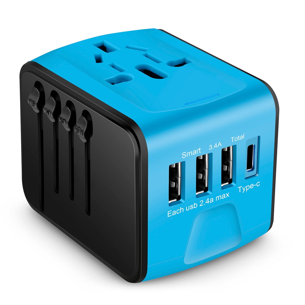 AICase International Travel Plug 4 USB Power Adapter Type C Worldwide 3 ...