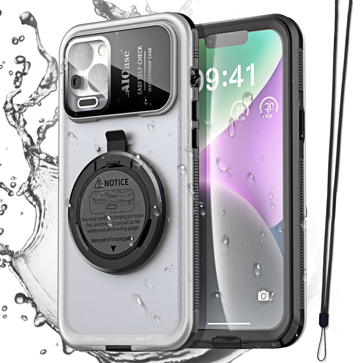 AICase Self-Check Waterproof Phone Case for iPhone 14 Plus Underwater ...