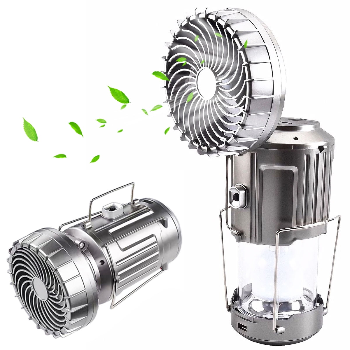 AICase Solar Power LED Camping Lantern Light with Fan Rechargeable Tent ...