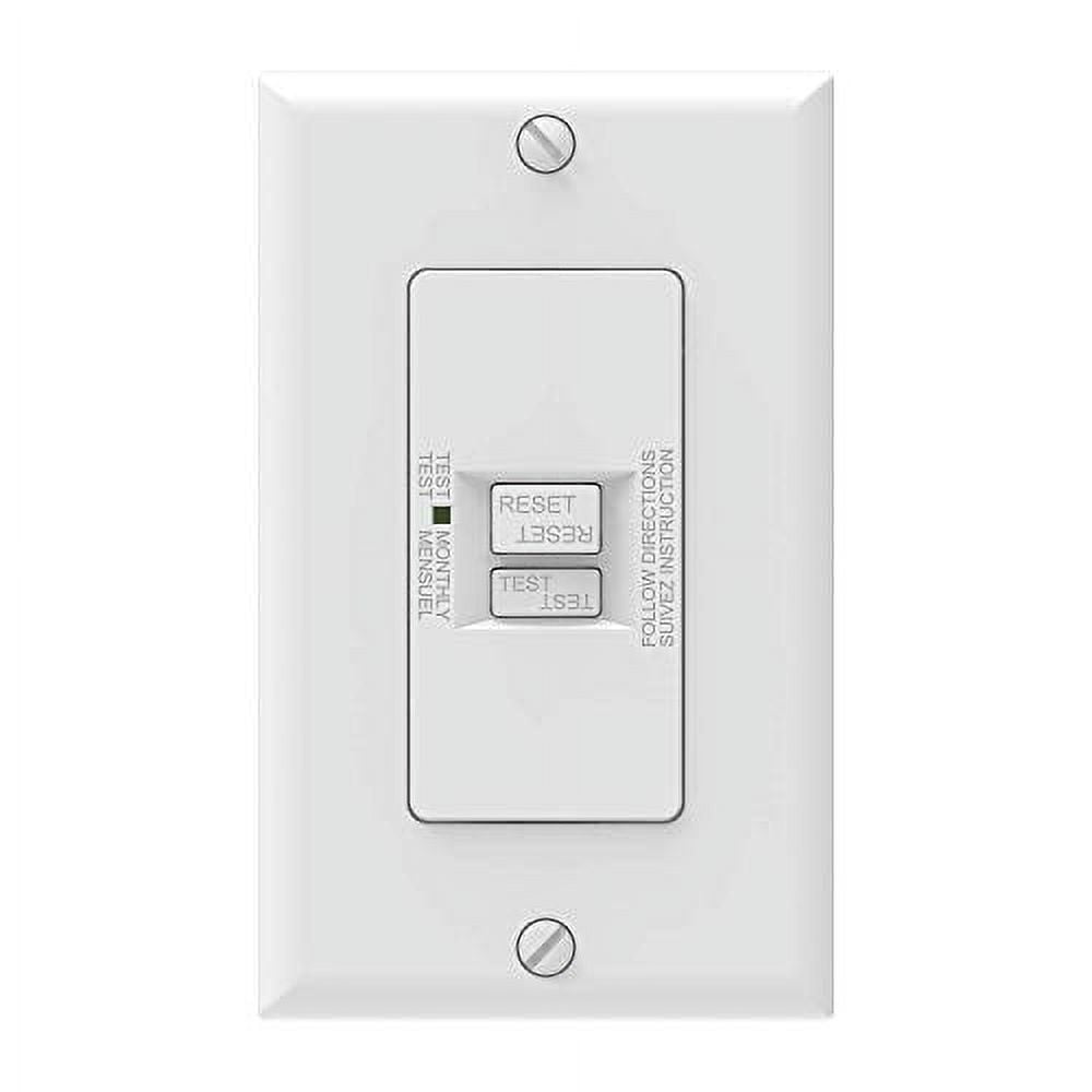 AIDA Self-Test 20 Amp Blank Face GFCI Indoor Receptacle Ground Fault ...
