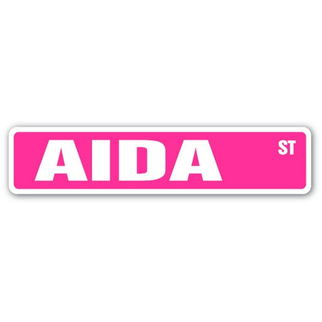 AIDA Street Sign Childrens Name Room Sign | Indoor/Outdoor | 18" Wide ...
