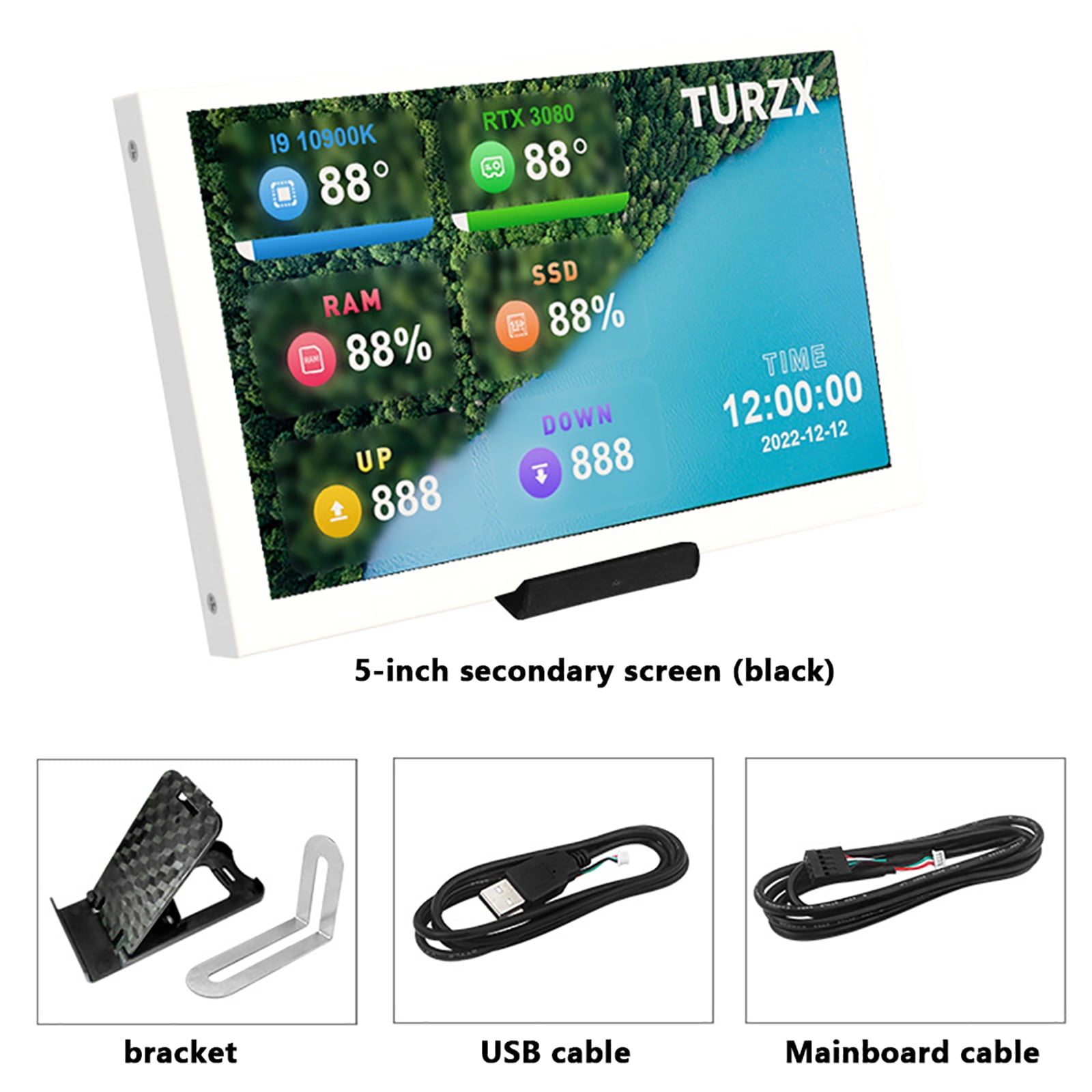 AIDA64 5 Inch Screen 800x480 Portable Monitor Second Screen LCD Display ...