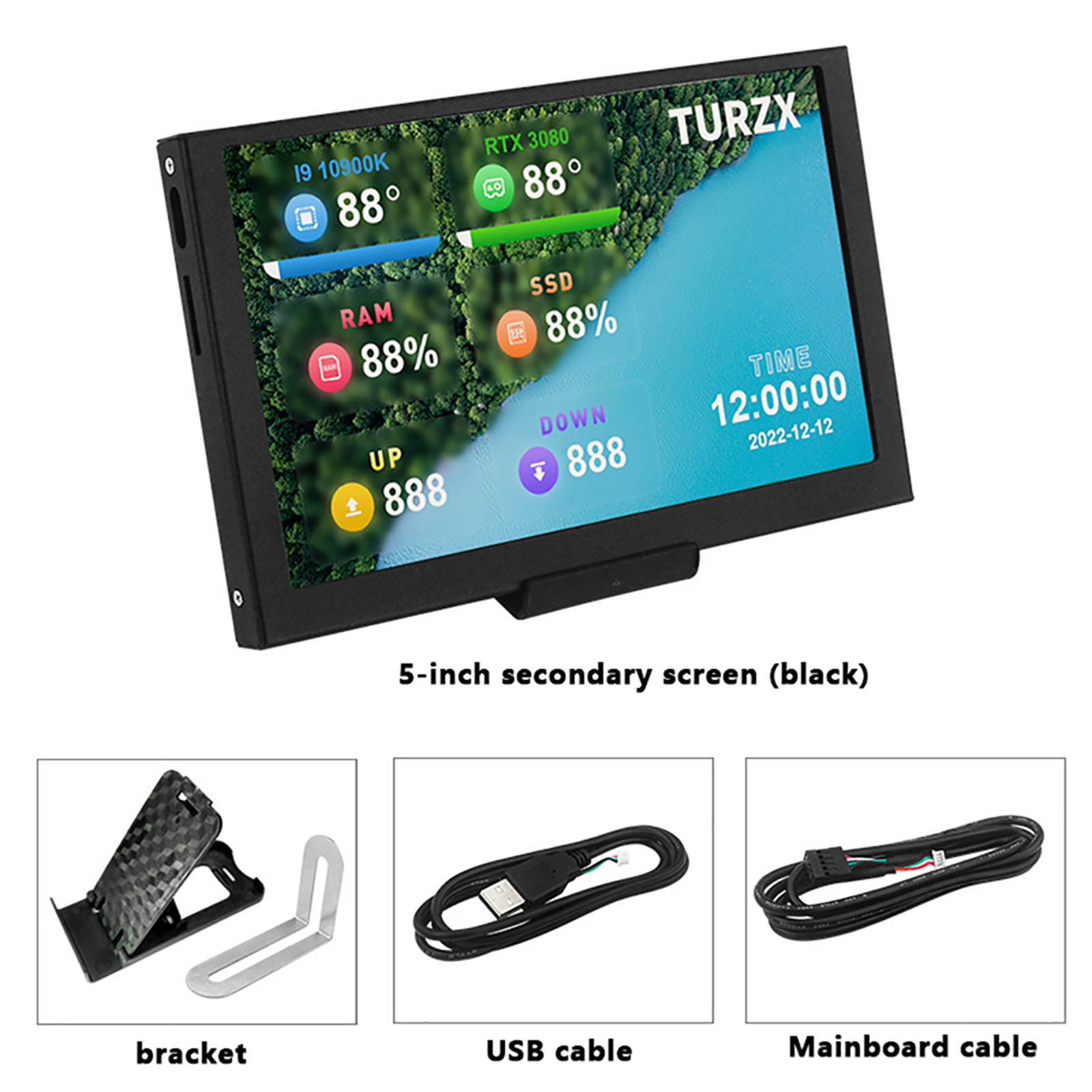 AIDA64 5 Inch Screen 800x480 Portable Monitor Second Screen LCD Display ...
