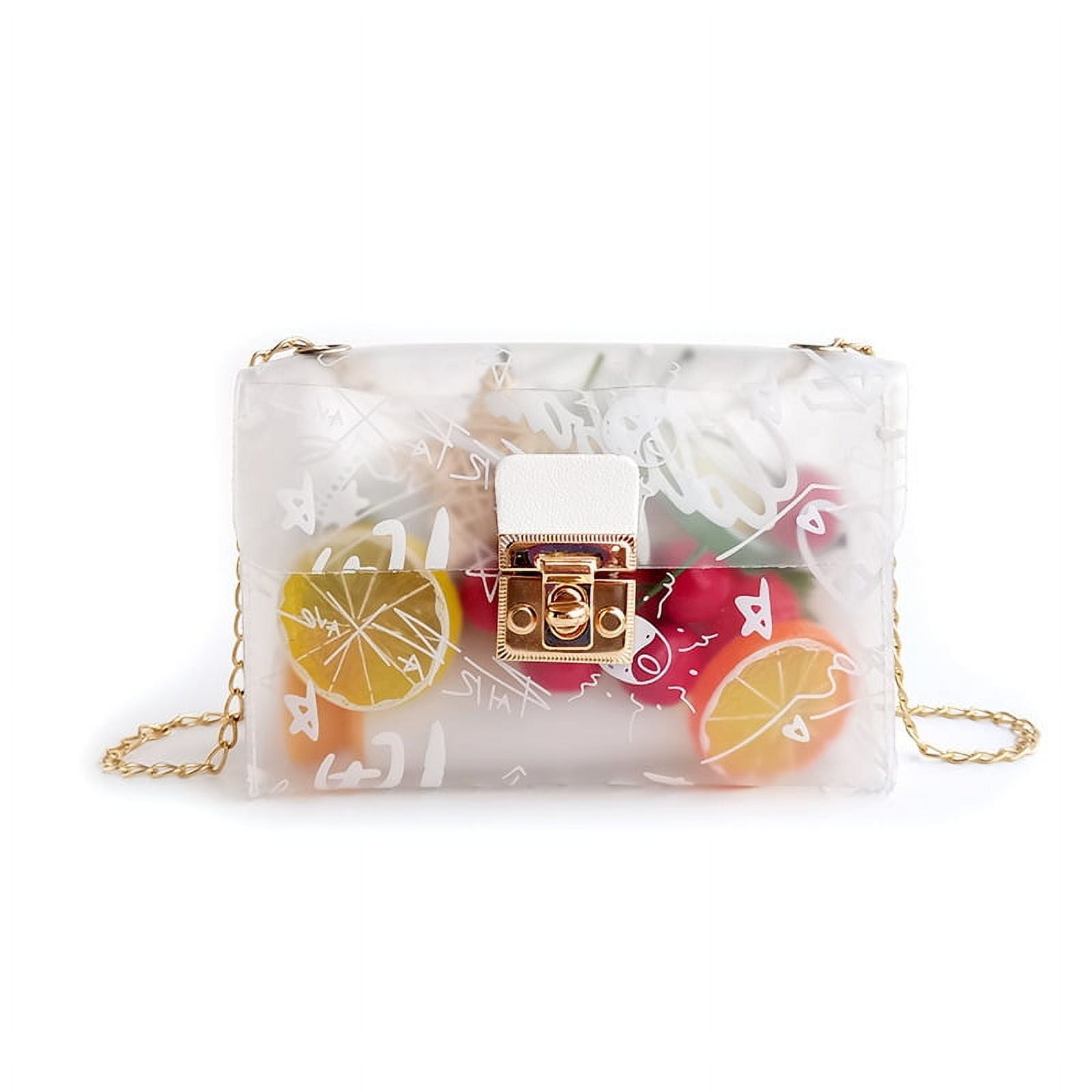AIDAIBAG Womens Transparent Clutch Clear Purse Crossbody with Golden ...