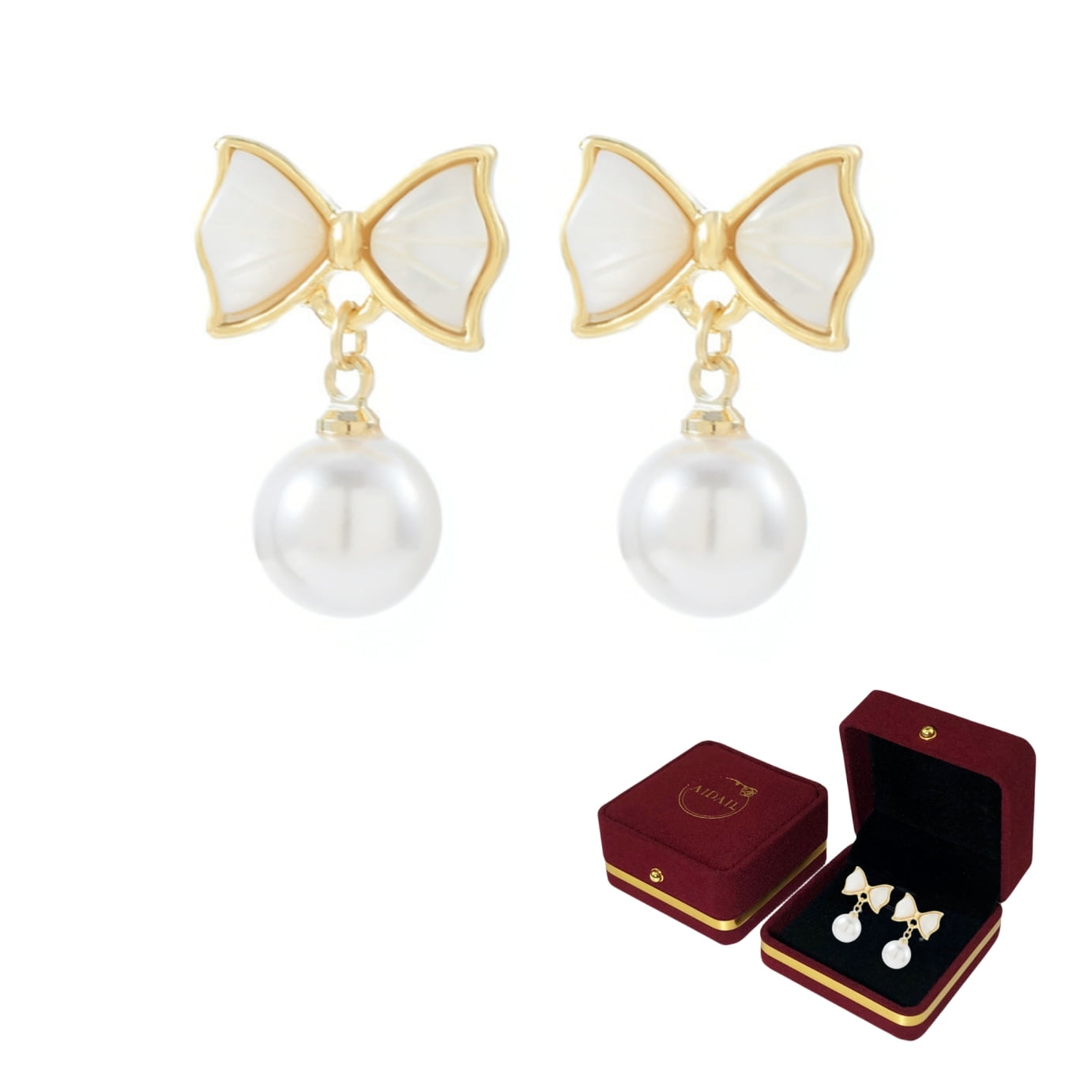 AIDAIL 14K Gold Plated Freshwater Cultured Pearl Stud Earrings | Pearl ...