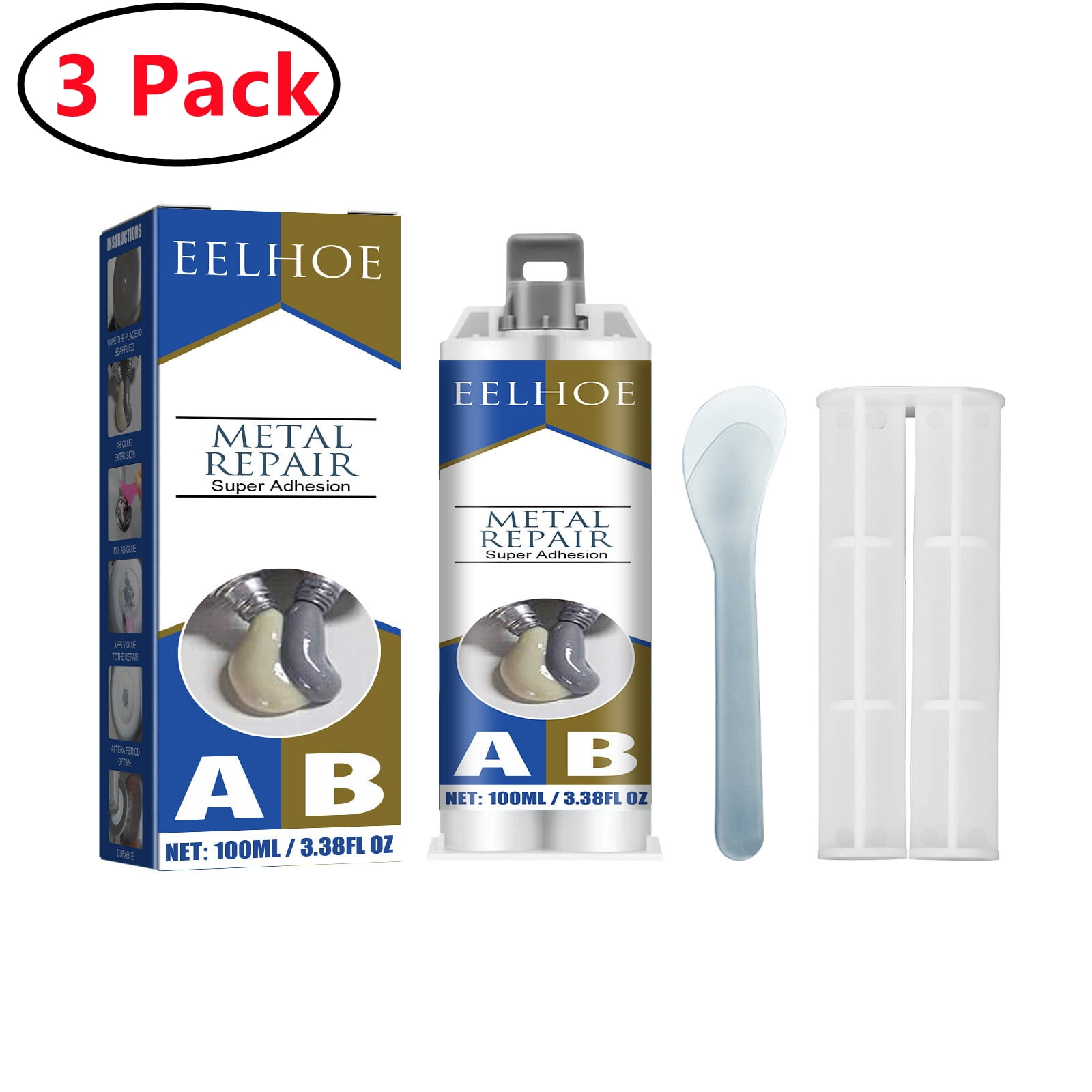 3 Pack Metal Glue, Heavy Duty Metal Glue, Super Glue for Metal, Metal ...