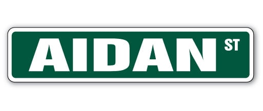 AIDAN Street Sign Childrens Name Room Sign | Indoor/Outdoor | 36" Wide ...