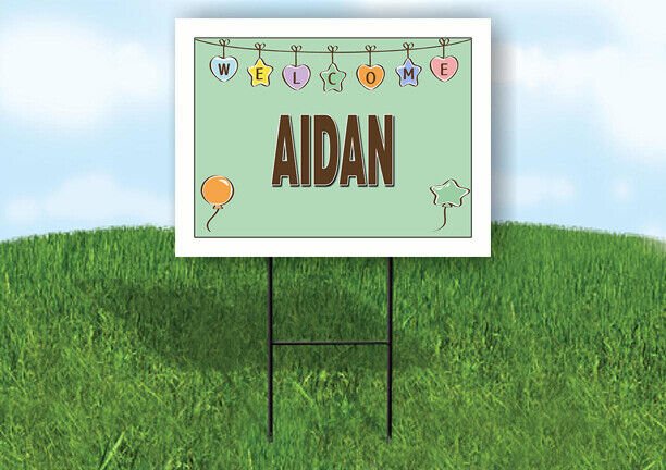 AIDAN WELCOME BABY GREEN 18 in x 24 in Yard Sign Road Sign with Stand ...